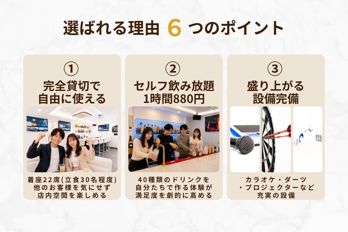 BAR完全貸切/セルフ飲み放題880円/カラオケ・ダーツ無料/心斎橋駅近/結婚式２次会/Bar Near 心斎橋の写真11