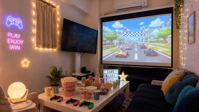 【没入型シネマ空間】映画館気分を貸切で|大画面プロジェクター×ごろごろソファ| 夜更かししたくなるシアター空間の写真7