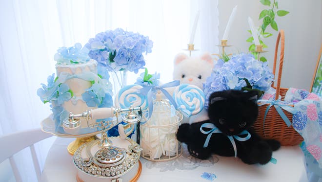 要町駅徒歩4分の可愛いレンタルスペース♡水色の紫陽花のお部屋💙ポートレート撮影🤍コスプレ🤍推し活🤍女子会の写真6