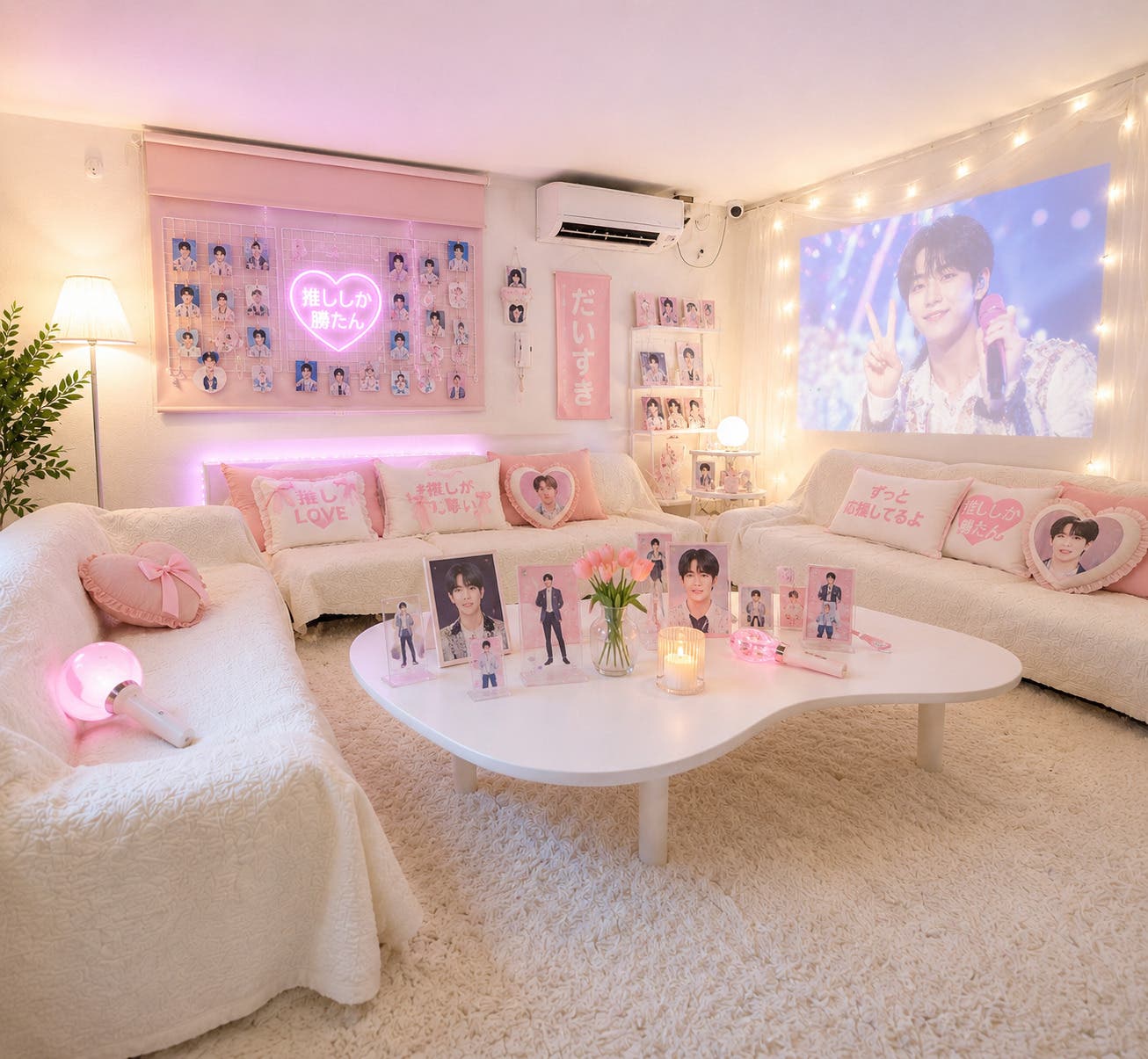 【メルーム心斎橋】韓国風インテリア♡15名OK🎉大画面プロジェクター📽️鑑賞会🍿おうちデート☕💛ママ会🎀の写真4