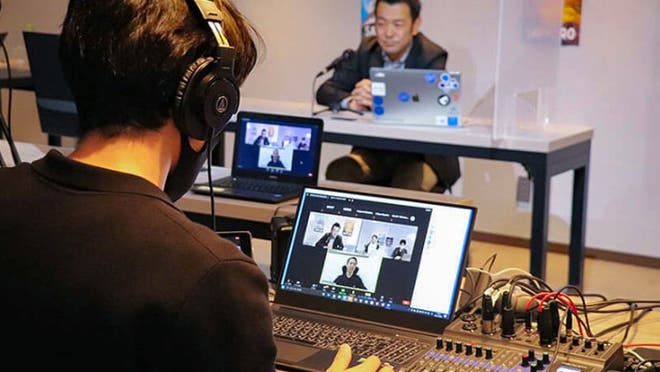 【配信・収録・ハイブリッド開催に最適】大会議室(Lab.B)98㎡・最大56名/新橋徒歩1分・高速Wi-Fi完備の写真1