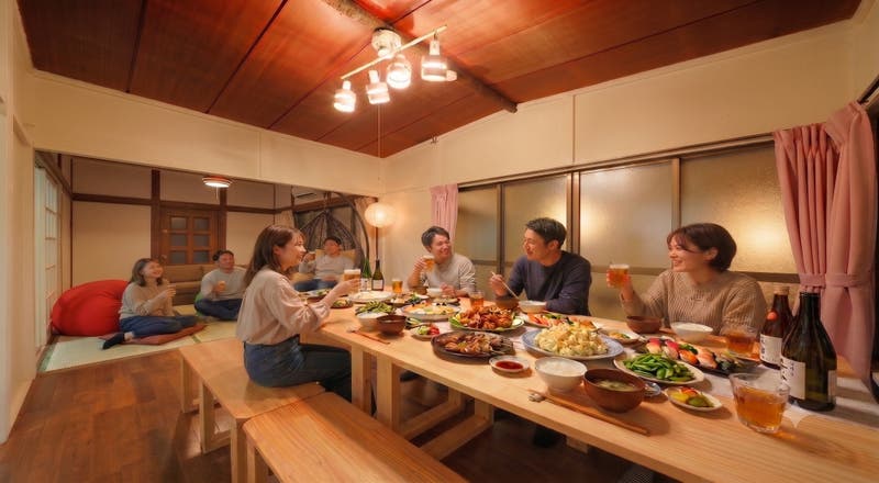 ヒンヤリ涼しくパーティ🎉広々125㎡｜レンタルキッチン🍳,パーティー,撮影,Yogibo,会議✏️リモートワーク🗒️