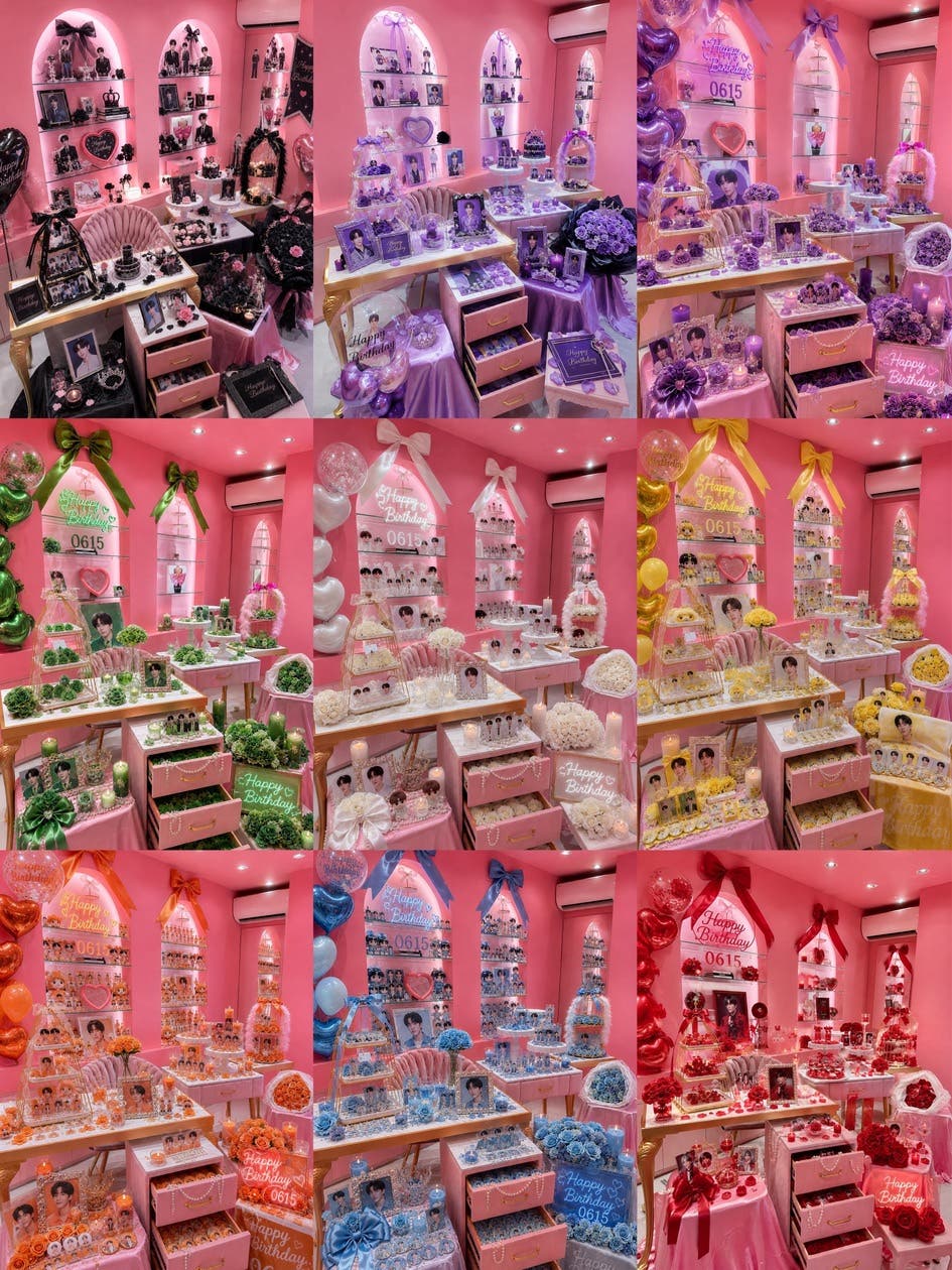 心斎橋5分🎀推し活・生誕祭・撮影会🎀キラキラピンクの完全貸切スタジオ♡可愛い小物完備・アフタヌーンティースタンド無料の写真18