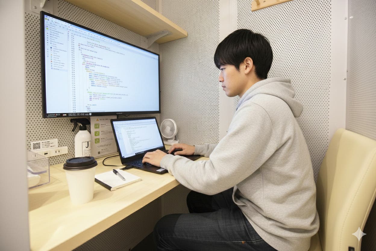 【下北沢駅徒歩1分｜24時間営業｜1PSブース】防音完全個室／31.5型モニター／充電／web商談・面接・MTG・テレワーク等の写真11