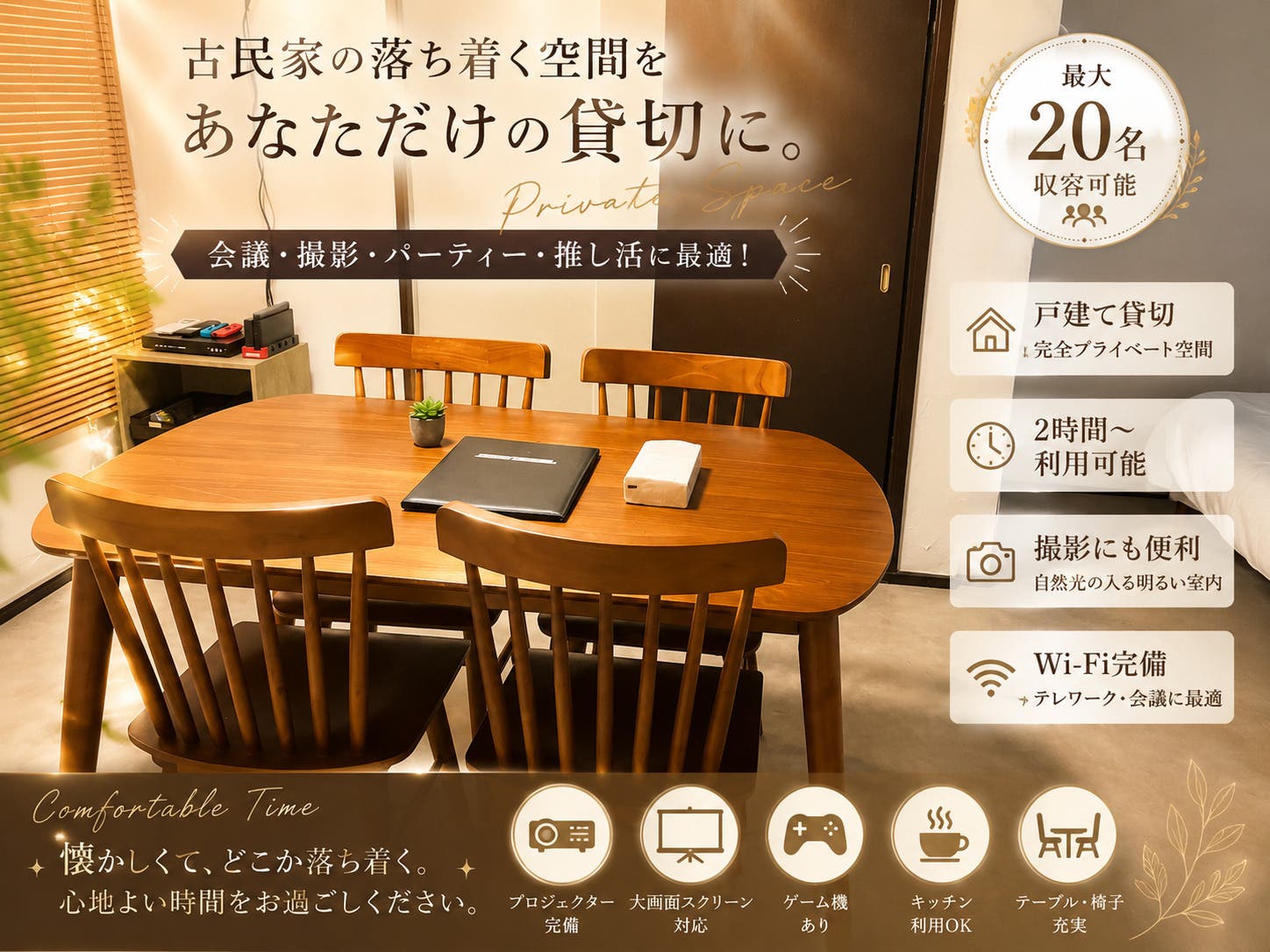 【お盆・夏休みの集まりに】最大20名！一棟貸切🏠芥川ハウス🎉プロジェクター🎬自転車置き場あり（4台）の写真5