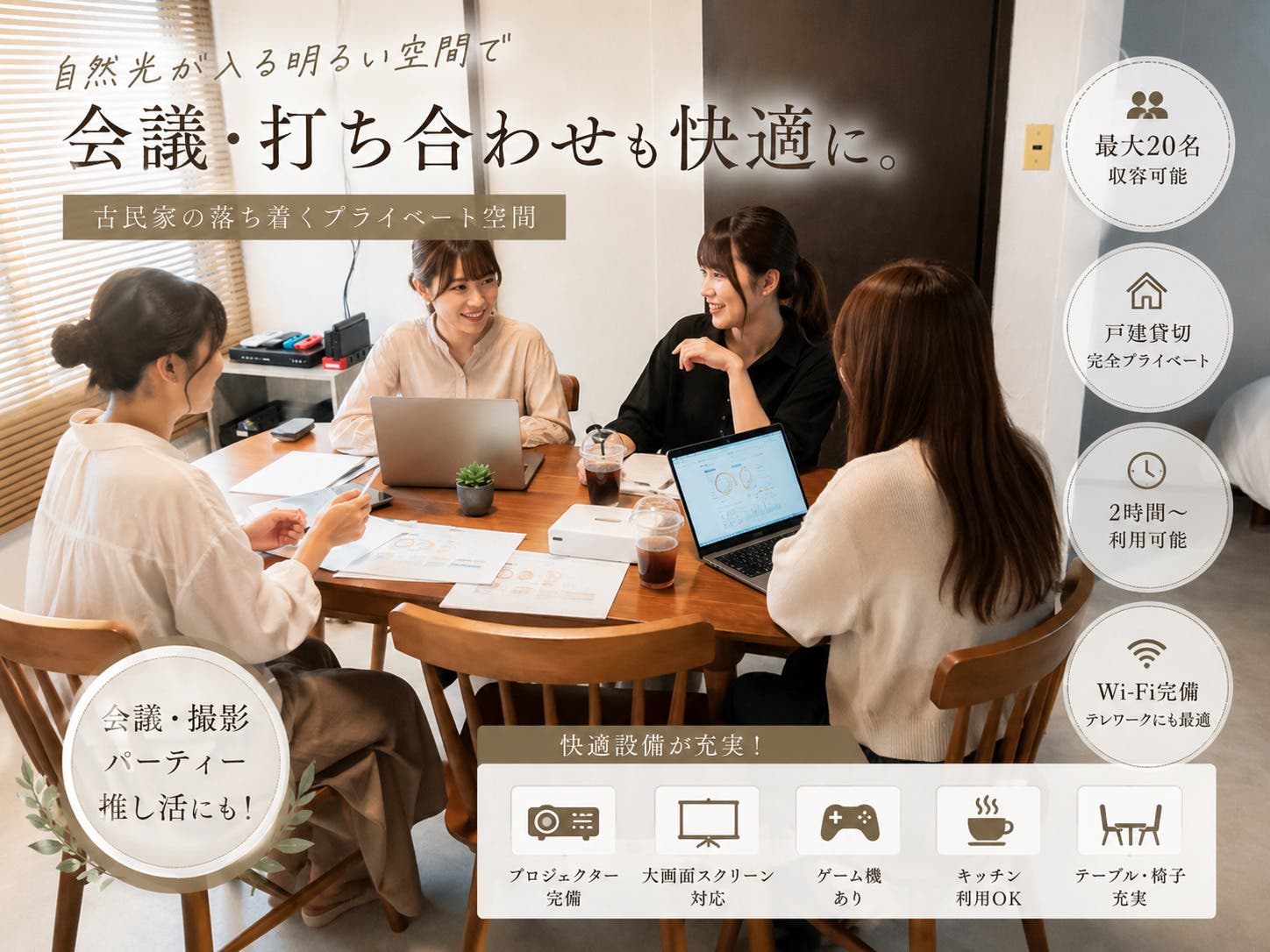 【お盆・夏休みの集まりに】最大20名！一棟貸切🏠芥川ハウス🎉プロジェクター🎬自転車置き場あり（4台）の写真6
