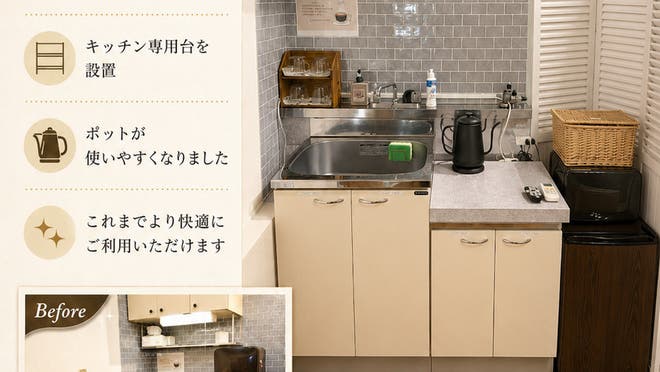 改善!😄キッチン台が広々使える!|地域最安|川崎駅4分|CITTA近い|集客サイト掲載OK|室内トイレ完備|EV有の写真5