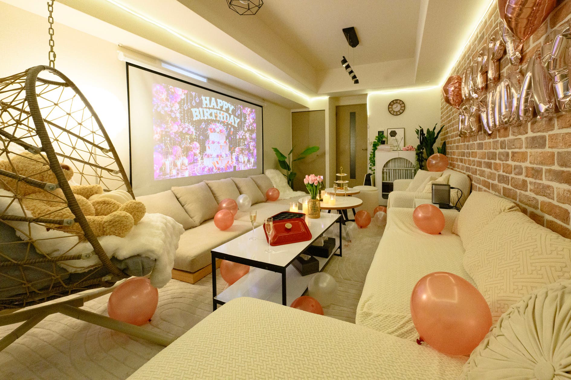 ✨ママ会／女子会大人気🥂大迫力100㌅鑑賞会／Switch🎮お子様グッズ🧸大学寄書きノート🤍写真映えハンギングチェア📸の写真6
