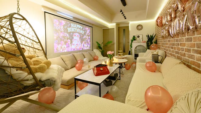 ✨ママ会/女子会大人気🥂大迫力100㌅鑑賞会/Switch🎮お子様グッズ🧸大学寄書きノート🤍写真映えハンギングチェア📸の写真6