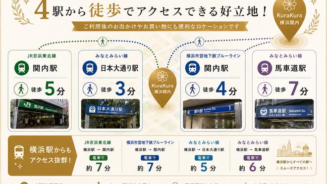 【11💐完全貸切のプライベートサロン|ハマスタ近🏟️|関内駅徒歩5分✨】みなとみらい線&JR・地下鉄3路線利用可🚃 26㎡の写真2
