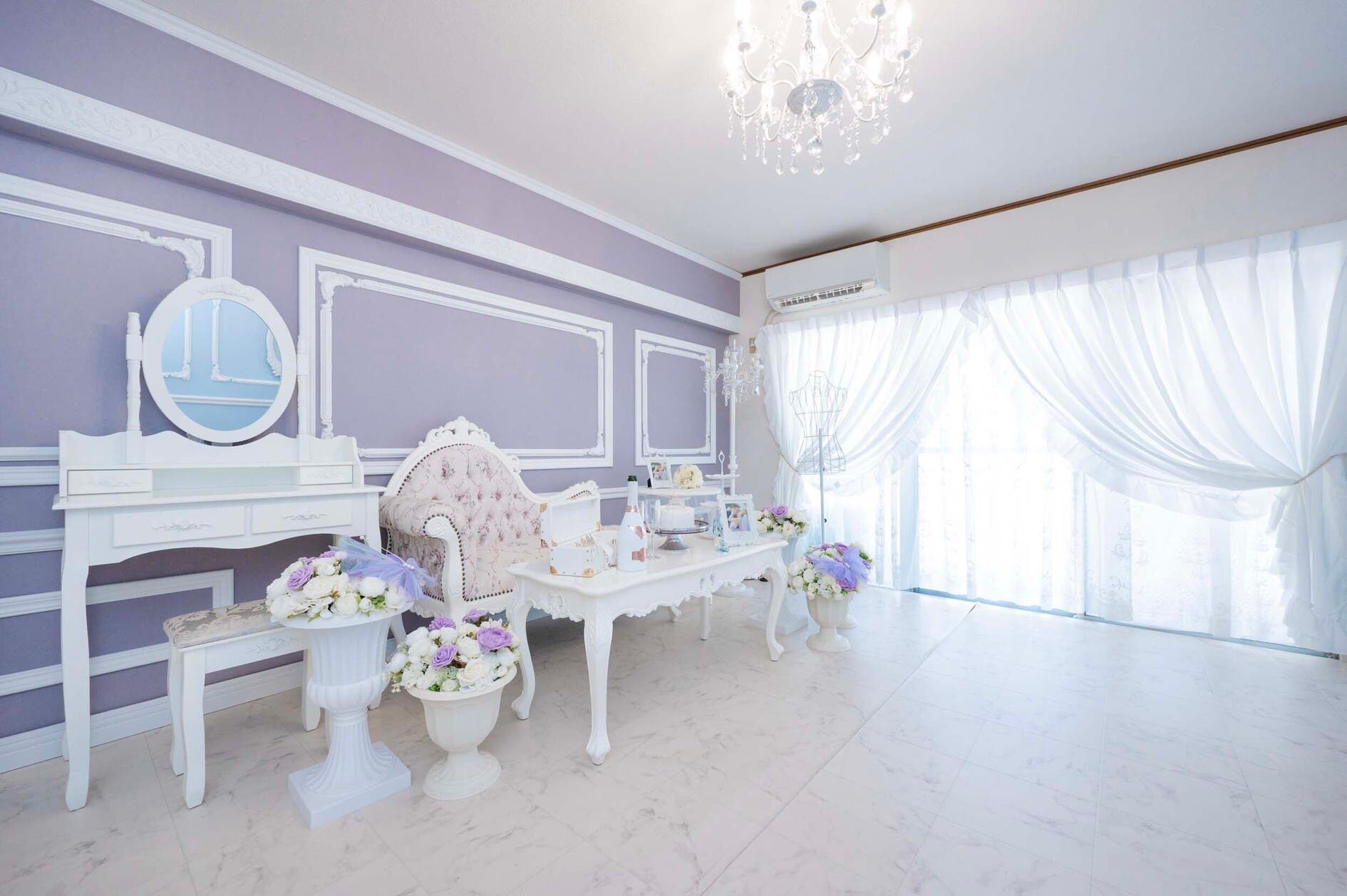 purple&ice💜天神・赤坂２面背景🎀ロココ調撮影スタジオ｜生誕祭｜南向き｜ポトレ｜コスプレ｜推し活｜配信｜商用利用の写真6