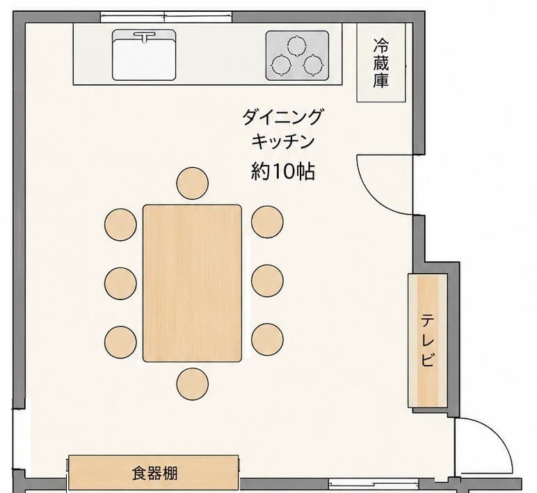 1階ダイニングキッチン「約10帖ゆったりスペース」  ー女子会 ママ会 料理 誕生日会 ホームパーティーなどにー の写真2