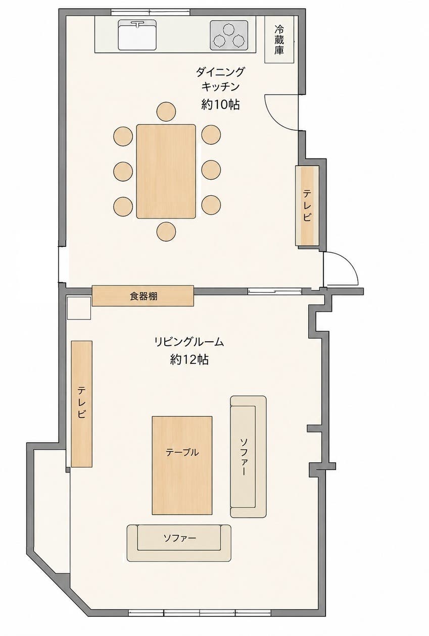 1階リビング「約12帖」 ＋ダイニング「約10帖」 セット ー女子会 ママ会 料理 誕生日会 ホームパーティーなどにー  の写真8