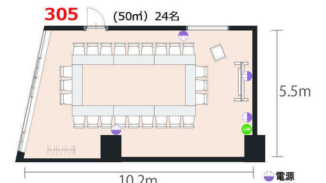 305号室【渋谷駅徒歩30秒!ヒカリエ横のビル】最大36名着席可能! セミナー、会議、歓送迎会に!✨飲食持ち込みOK✨窓あり!!の写真7