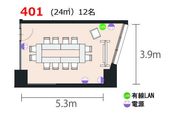 401号室【渋谷駅徒歩30秒！ヒカリエ横のビル】最大12名着席可能！ セミナー、会議、研修に！✨飲食持ち込みOK✨の写真7