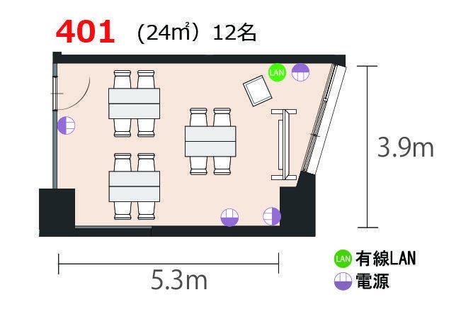 401号室【渋谷駅徒歩30秒！ヒカリエ横のビル】最大12名着席可能！ セミナー、会議、研修に！✨飲食持ち込みOK✨の写真5