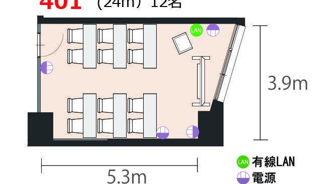 401号室【渋谷駅徒歩30秒!ヒカリエ横のビル】最大12名着席可能! セミナー、会議、研修に!✨飲食持ち込みOK✨の写真3