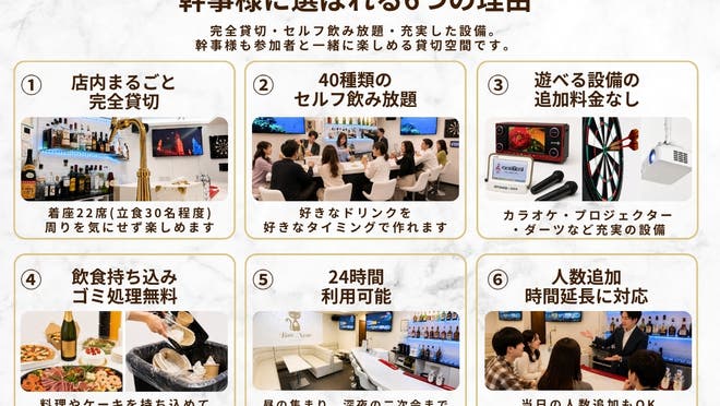 BAR完全貸切/セルフ飲み放題880円/カラオケ・ダーツ無料/心斎橋駅近/結婚式2次会/Bar Near 心斎橋の写真12