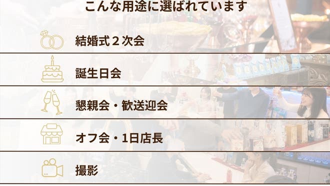 BAR完全貸切/セルフ飲み放題880円/カラオケ・ダーツ無料/心斎橋駅近/結婚式2次会/Bar Near 心斎橋の写真16