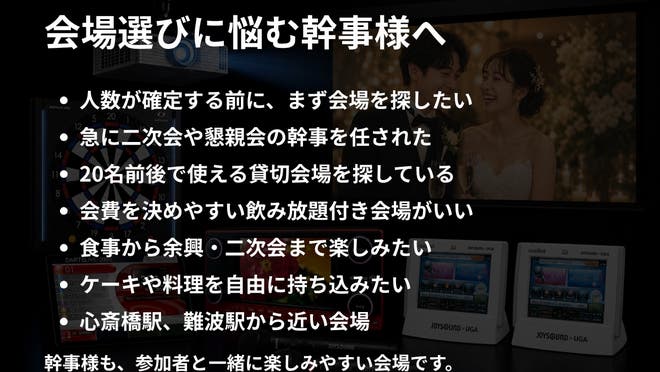 BAR完全貸切/セルフ飲み放題880円/カラオケ・ダーツ無料/結婚式2次会/誕生日会/Bar TK 心斎橋の写真16