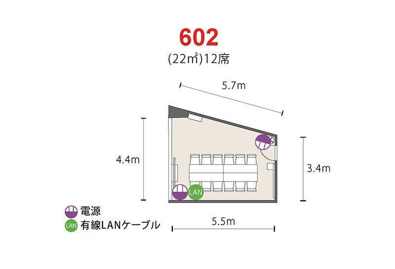 602号室【新大阪駅徒歩3分】✨2027年1月12日オープン✨最大12名着席可能！会議・面談・研修に！飲食持ち込み可能！の写真3