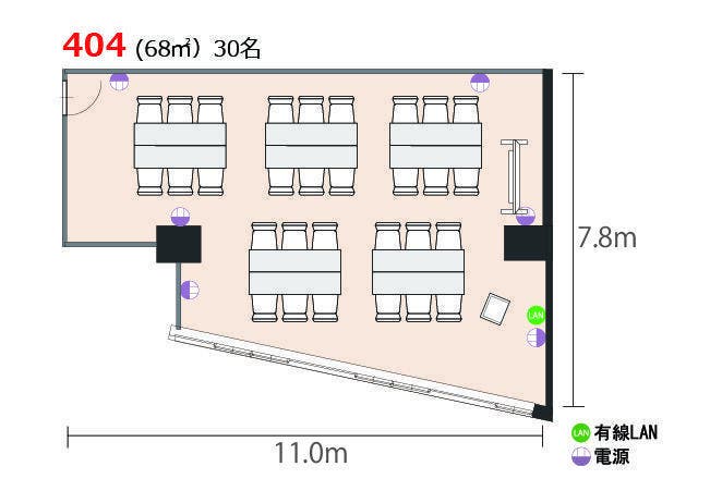 404号室【渋谷駅徒歩30秒！ヒカリエ横のビル】最大36名着席可能！ セミナー、会議、歓送迎会に！✨飲食持ち込みOK✨窓あり！！の写真5