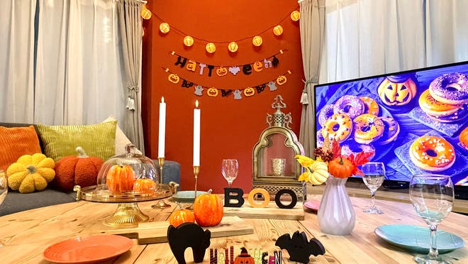 🥂駅歩2分/最大12名👻ハロウィン装飾中👻お子様歓迎✨広々空間&キッチン✨撮影にも◎✨ゲーム機Sw🎮動画も🎬24H🌃の写真1