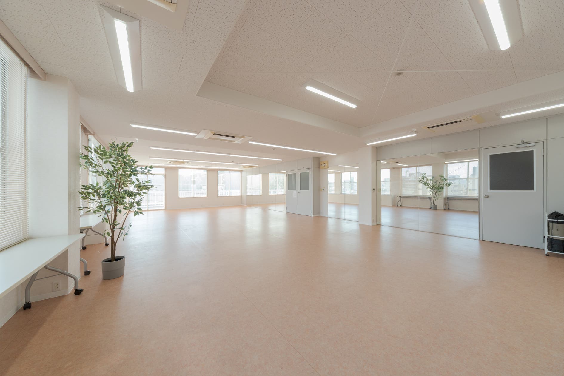 大型鏡🪞ヨガマット完備🧘🏻‍♀️広々空間で大人数レッスン可能🌿ワークショップやセミナーにもご利用いただけます🌟の写真1