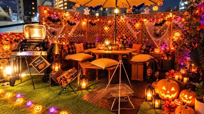 ハロウィンBBQ🍖全天候ok24時間営業🕰️三宮5分!1LDKとバルコニーが貸切⛱最大14名/バーベキュー🍻の写真1