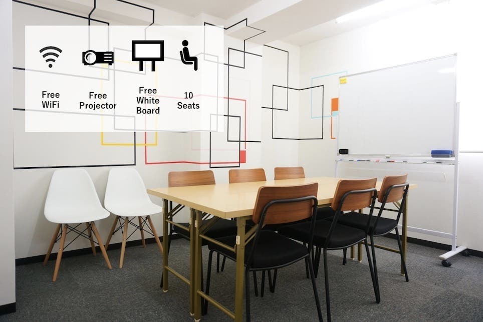＜スクエア会議室＞リピート率90%以上♪五反田駅徒歩4分🚃Wi-Fi📶プロジェクター🎥会議/打ち合わせ/テレワークの写真2