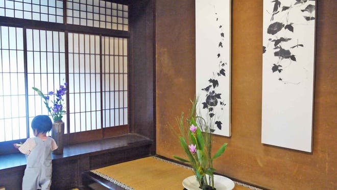 京間和室16畳。坪庭が美しい築200年の大型京町家ギャラリー「be京都」。イベント、講座、撮影などに!京都御所、同志社大近く。の写真1