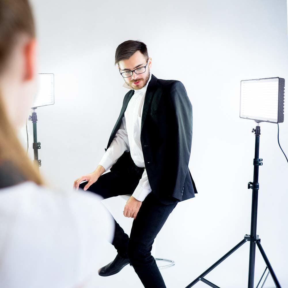 【撮影用LED照明セット】 240LEDビデオライト照明キット 78.74インチ/2M三脚 色温度3200/5600K 1200ルーメンの画像4