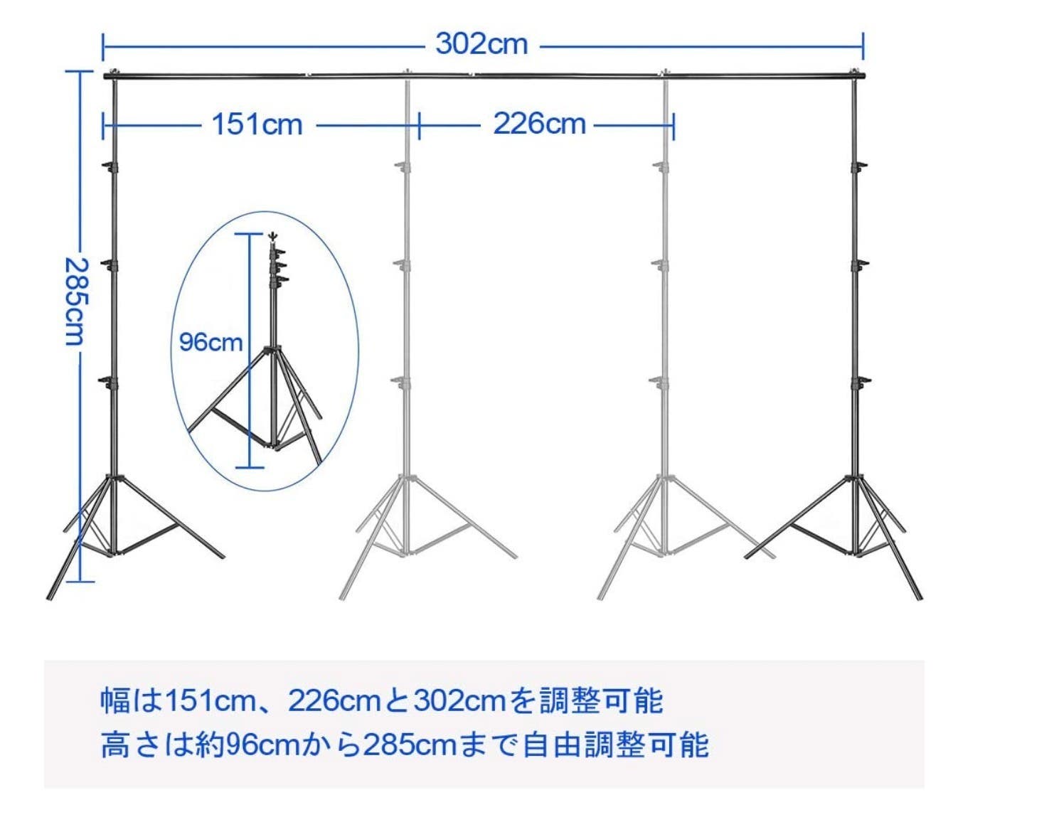 背景スタンド 280 x 300cm 撮影スタンドの画像2