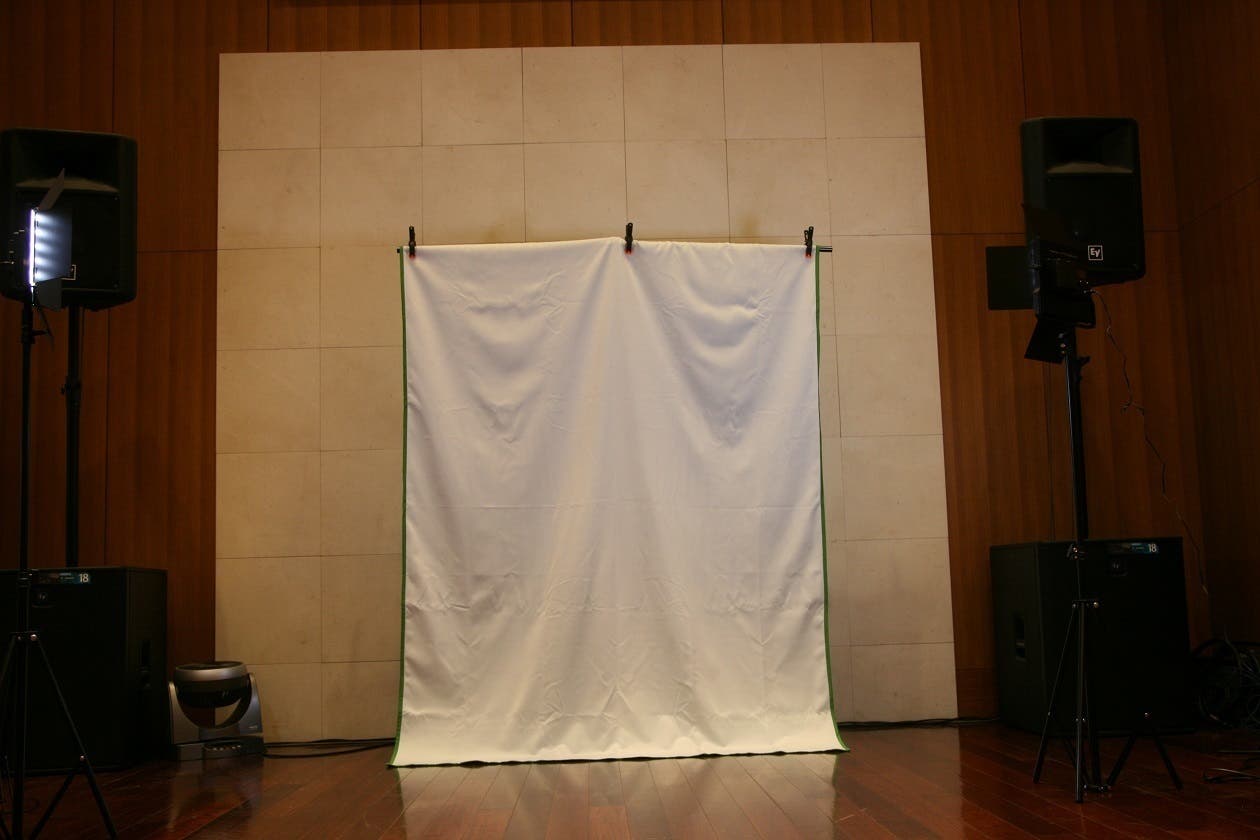 緑と白のリバーシブル背景布＆スタンドセットの画像2