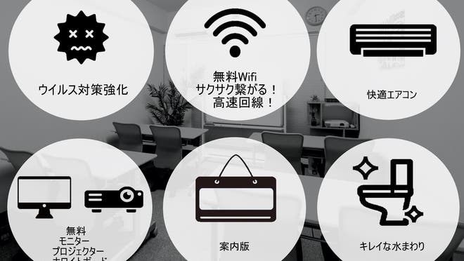 【駅スグ会議室 BASE】名古屋駅徒歩2分/ウイルス対策!!/無料高速WiFi/快適エアコン/12名収容の写真2