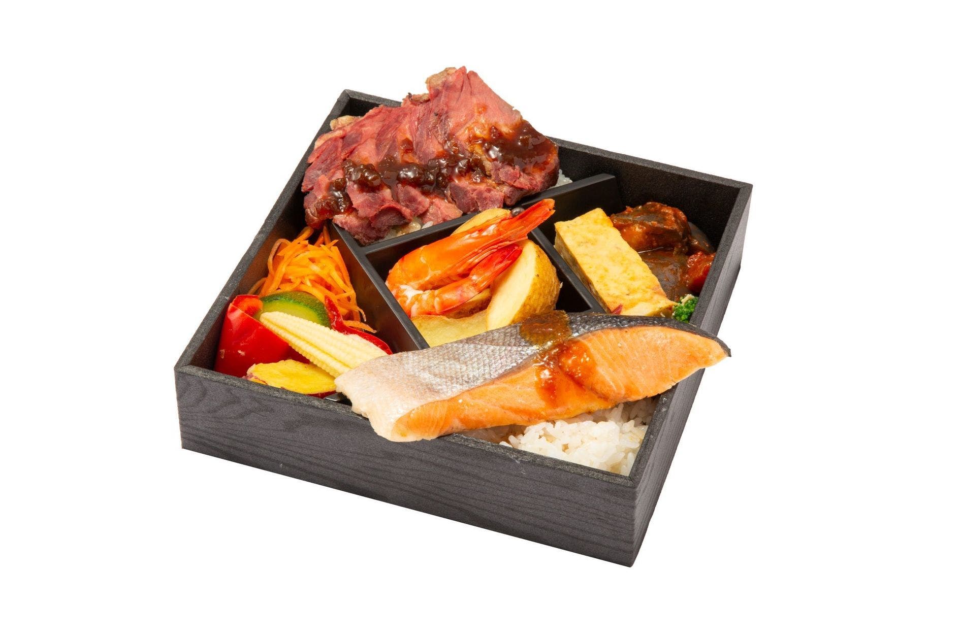 【お弁当】牛ハラミステーキ＆サーモンのローストの画像1