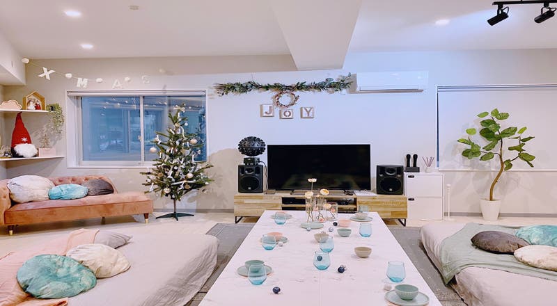[AloBnB 9] 🎄☃️「#カラオケ付」「コロナ対策万全」 🥳 最大20名・麻布十番駅 徒歩2分 ❄️