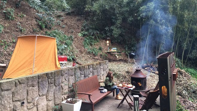 【鎌倉・極楽寺】チムニーで炎のゆらぎを楽しむバンブー焚火キャンプの写真2