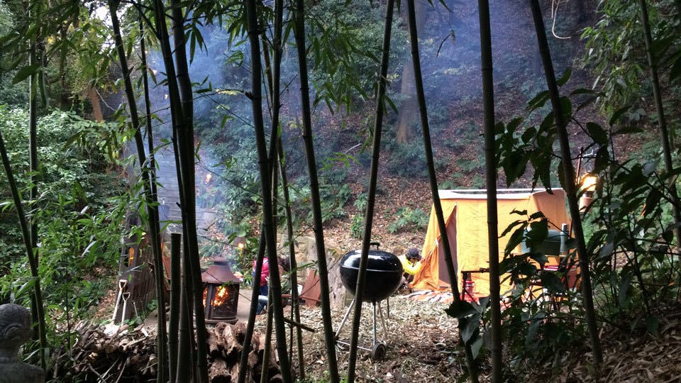 【鎌倉・極楽寺】チムニーで炎のゆらぎを楽しむバンブー焚火キャンプの写真6