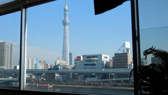 大きな窓と屋上テラスのソファーからのロケーションは最高!!スカイツリーが一望。隅田川に面した隠れ家的なプライベート空間です。の写真10