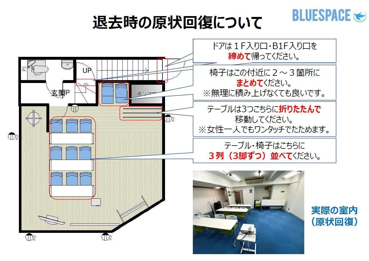 🌟トップホスト12月冬割引✨広々１フロア✨🚃末広町・御徒町徒歩3分🚃研修・会議・撮影・撮影・動画配信・セミナー18名着席の写真27