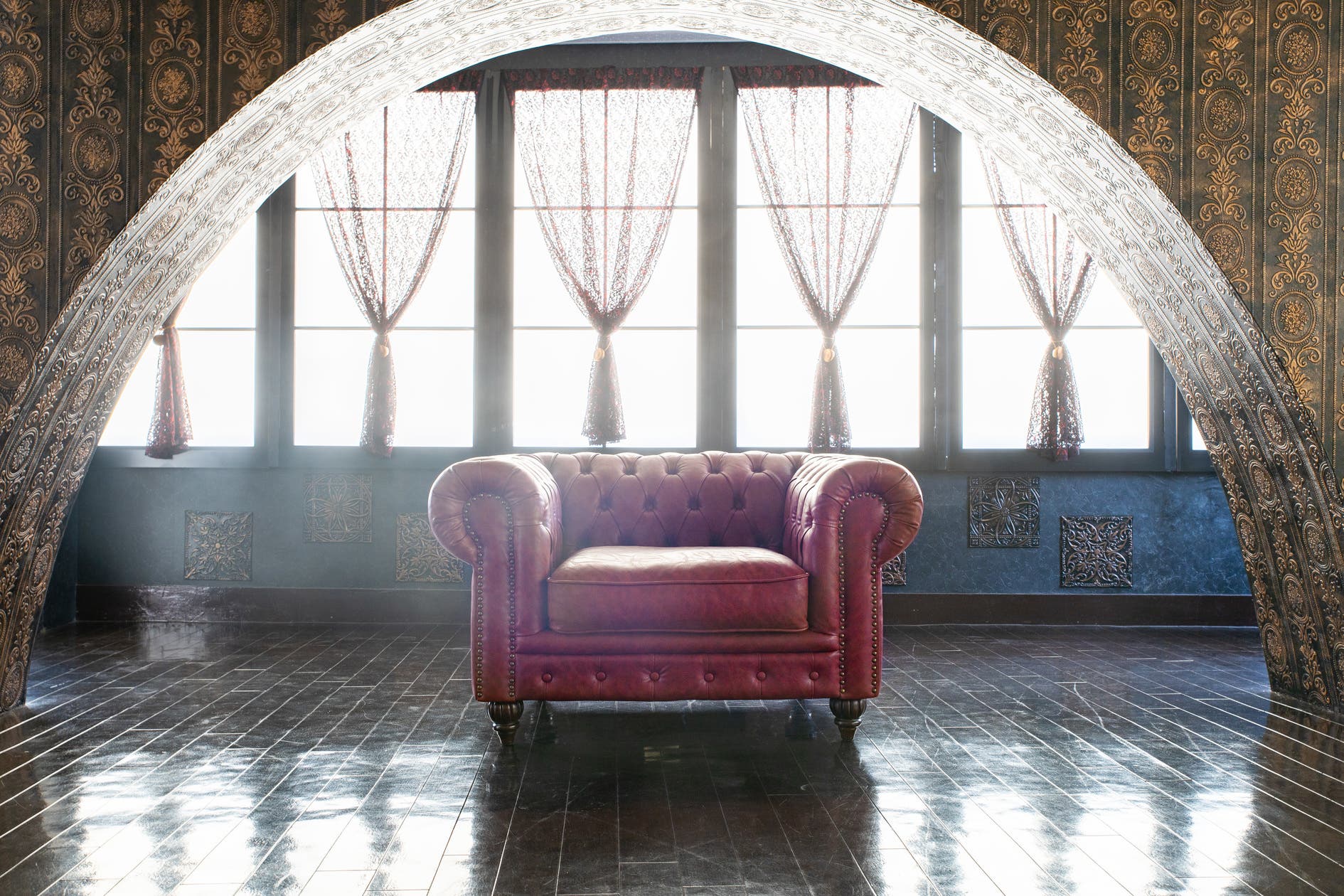 【フォーススタジオ】印象深い大型アーチ ゴシック調アンティーク壁面装飾で人気！TVや雑誌の撮影実績多数！の写真15