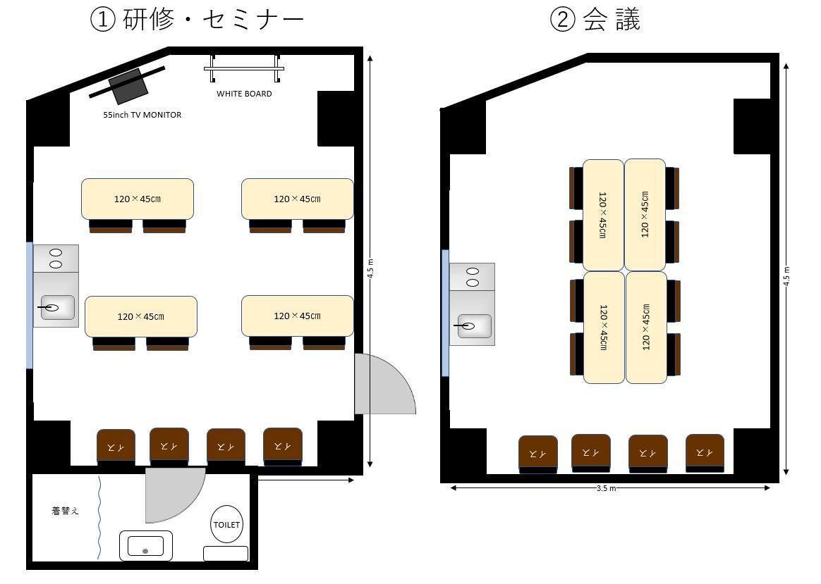 【ComfortSpace上野】上野駅3分！ 50モニタ・電子レンジ・無料Wifi・施術ベッド無料♪会議・セミナー・オフ会・撮影の写真10