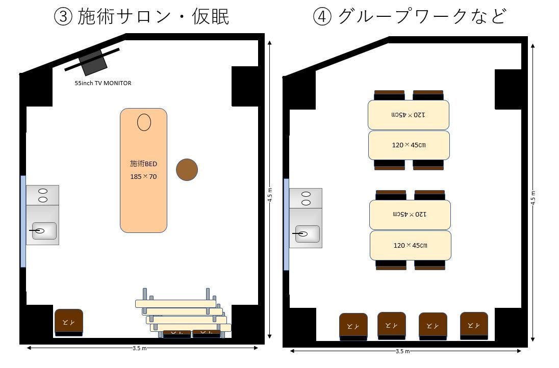 【ComfortSpace上野】上野駅3分！ 50モニタ・電子レンジ・無料Wifi・施術ベッド無料♪会議・セミナー・オフ会・撮影の写真11