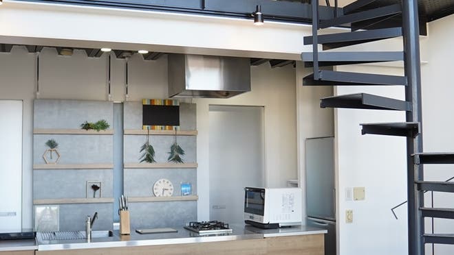 【大国町駅から徒歩3分】キッチン、ダイニング、リビング、天井高、オシャレなデザイナーズマンションで撮影、イベントやパーテイーにの写真3