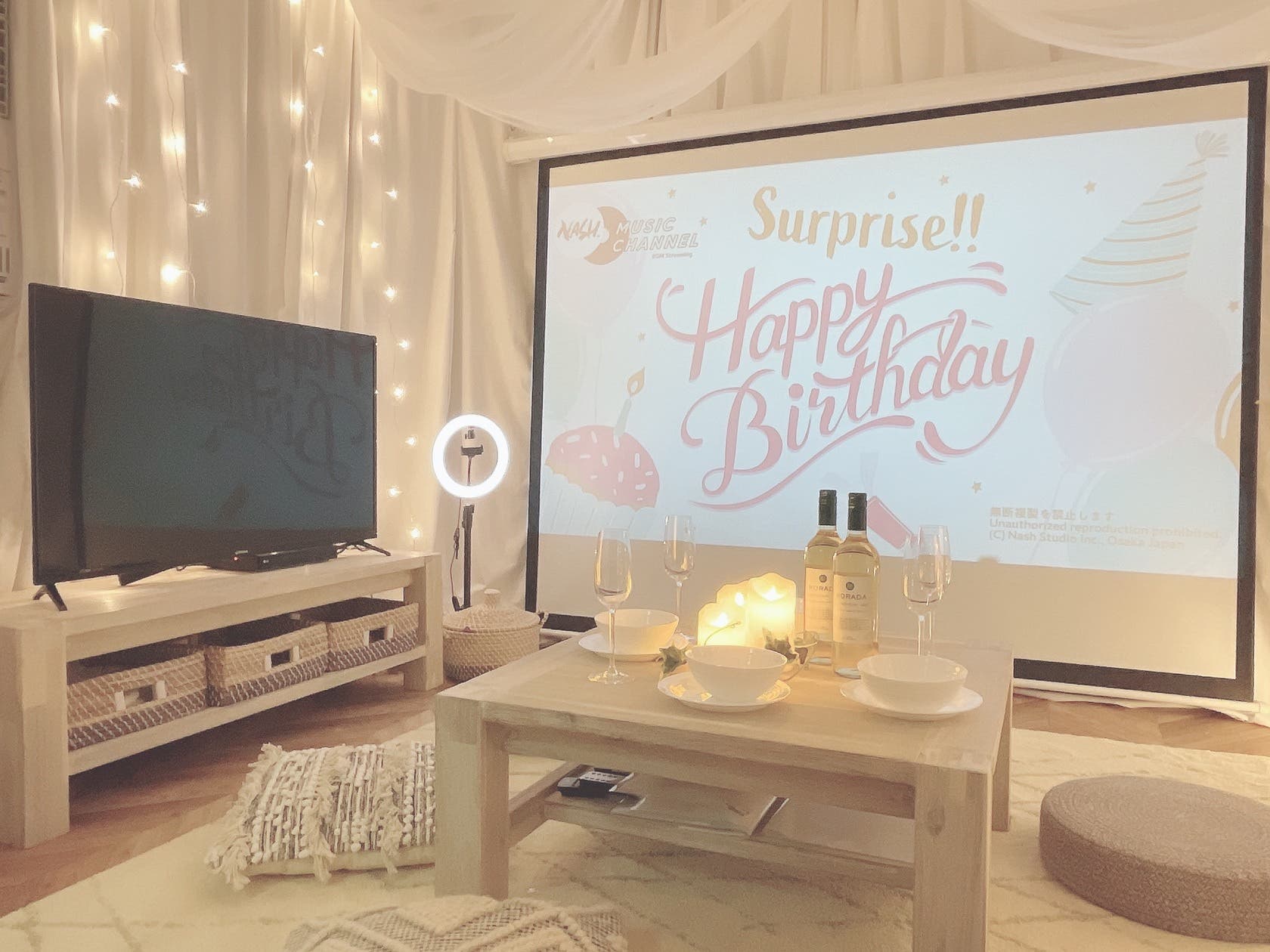 🎄クリスマス＆忘年会シーズン到来🎀新大久保駅徒歩5分！ゴミ捨て⭕️100インチプロジェクター｜ロマンチックな雰囲気 [45]の写真7