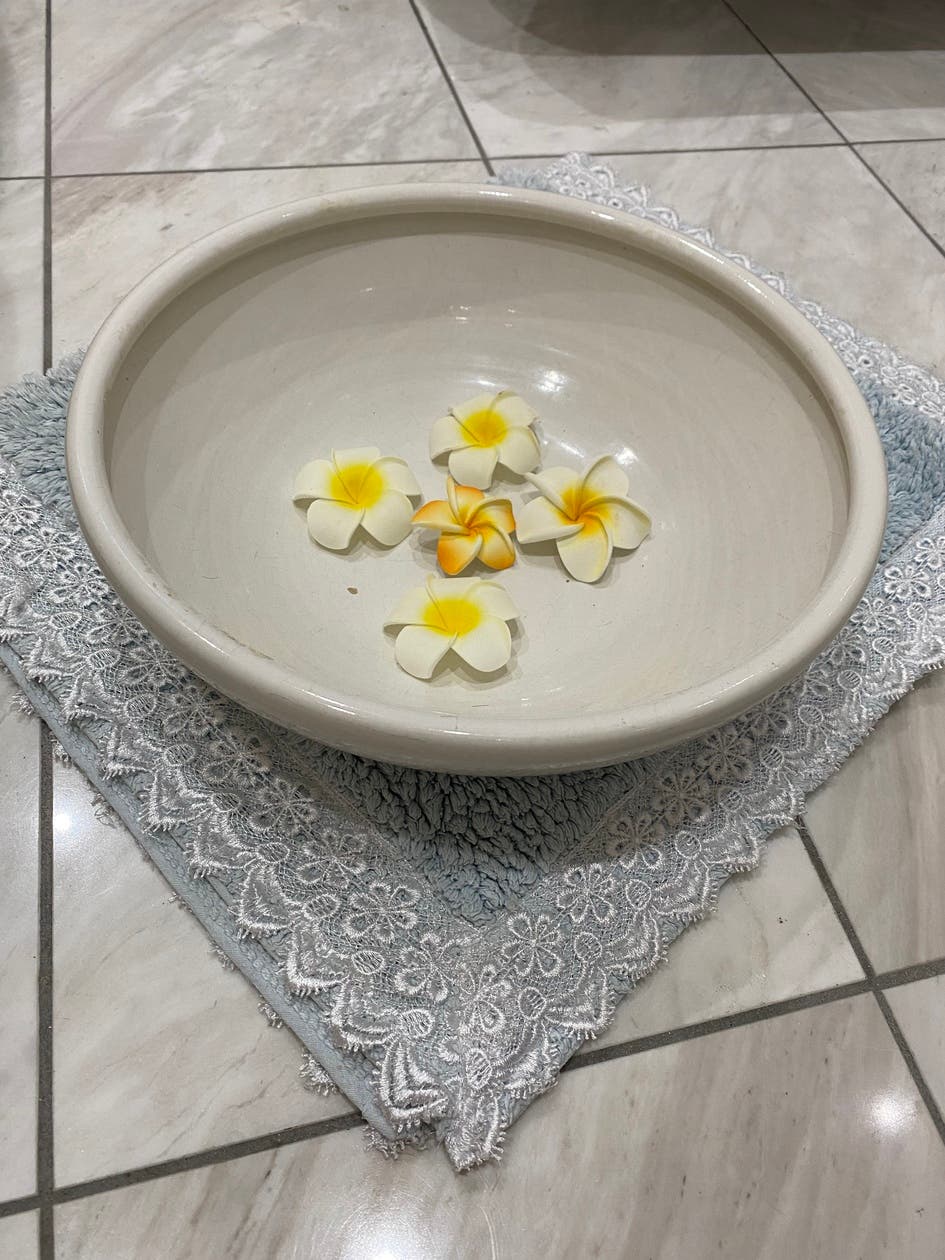 足湯ボール＆お花＆タオル付きの画像1