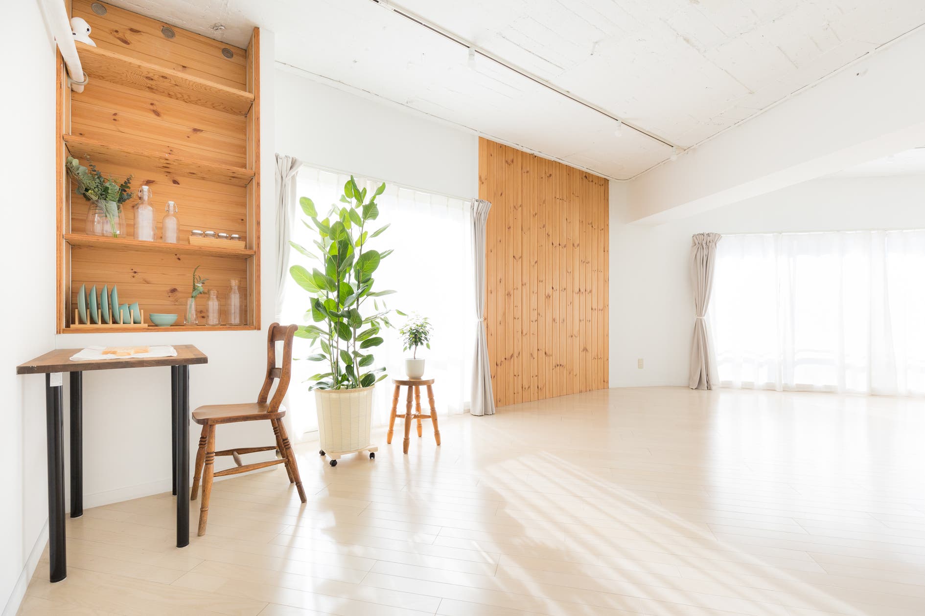 【代々木駅】3分！リーズナブルな自然光の入る白壁撮影スタジオ。家具や観葉植物が豊富でお家時間の再現やヨガ撮影にオススメ！の写真12