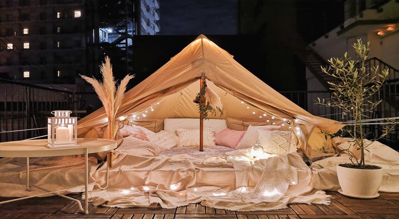 【THE DECK】元町駅4分🌴Coastal Boho × Glamping🌴オシャレな貸切屋上スペース♪