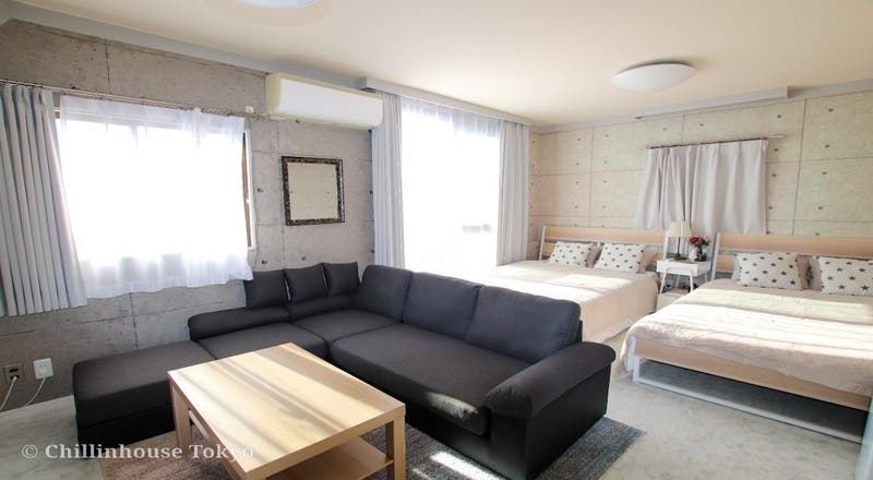 ☝️直前割😌２4時間利用可☀南向き自然光抜群👀ネトフリ、アマプラ見放題🛏️ダブルベッド２台🙆ゴミ捨て無料